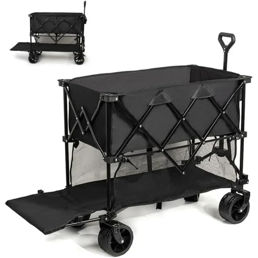 Double Decker Wagon Collapsible with Table, 550lbs 400L Large Capacity ...