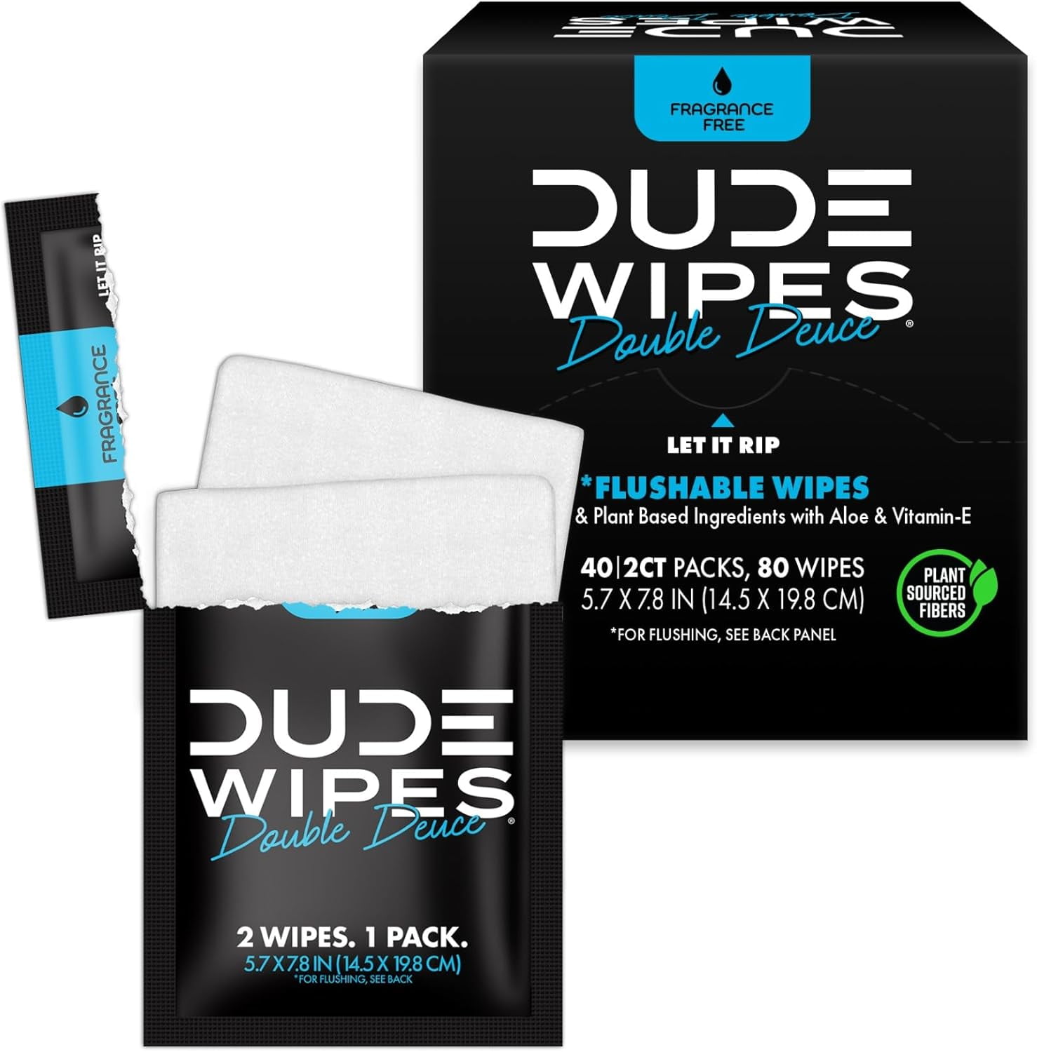 Double Deuce - Two-In-One On-The-Go Flushable Wipes - 2 Pack, 80 Count ...