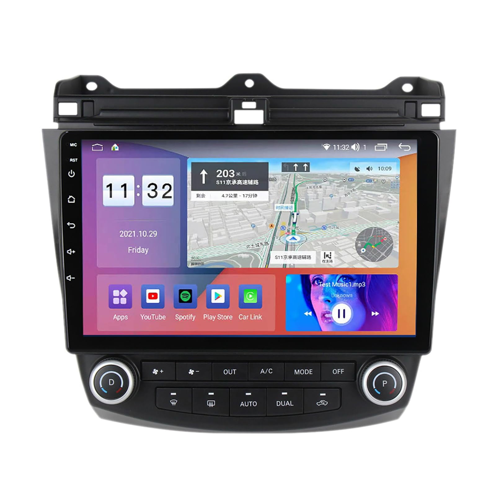Double Din Android 12 Car Stereo, 10'' Touchscreen Car Radio for Honda ...
