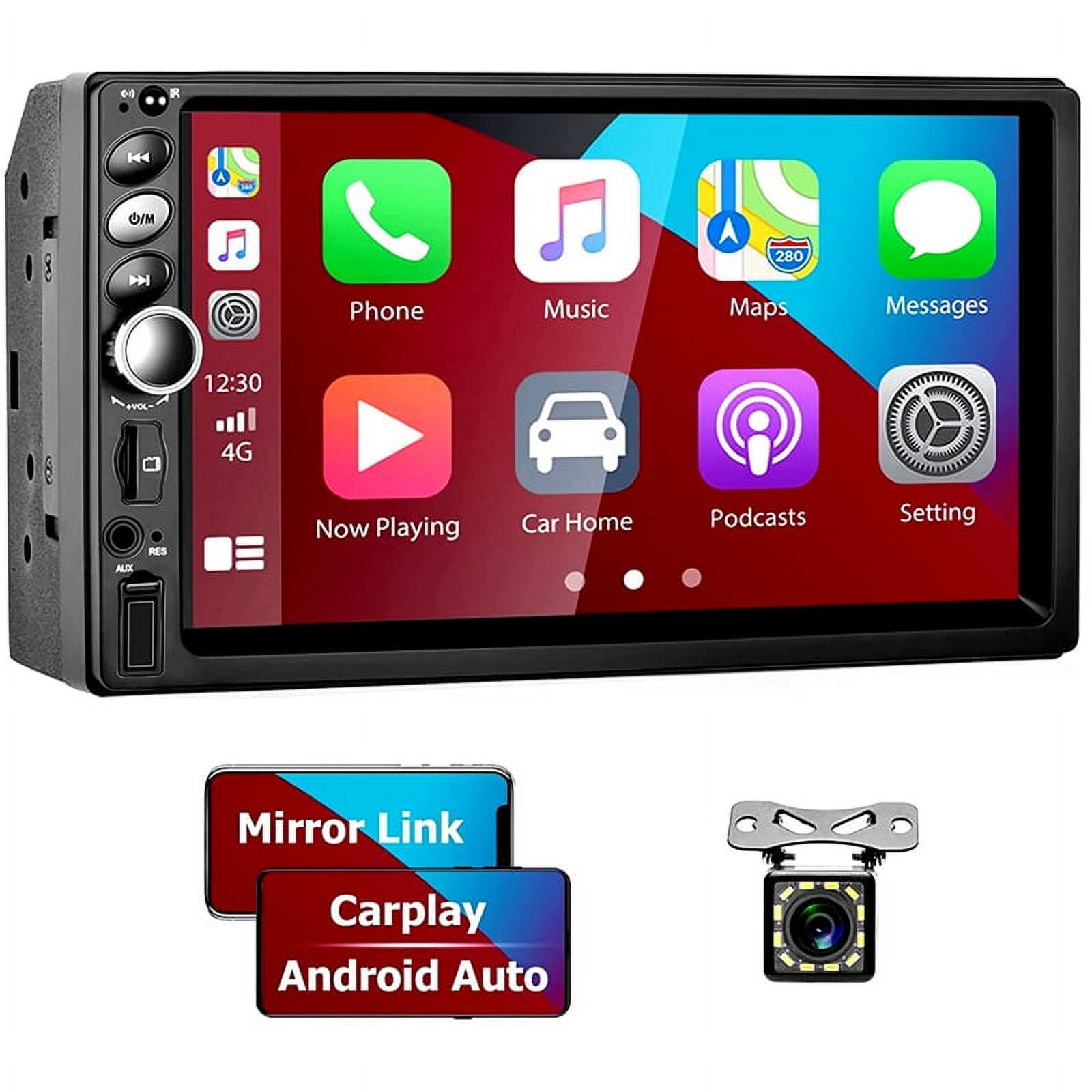 Double Din Car Stereo,CarPlay Android Auto 7In Touch Screen Radio Car ...