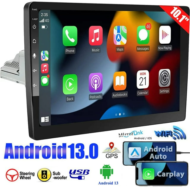 10'' Touch Screen Carplay Multimedia Player with Bluetooth, FM Radio ...