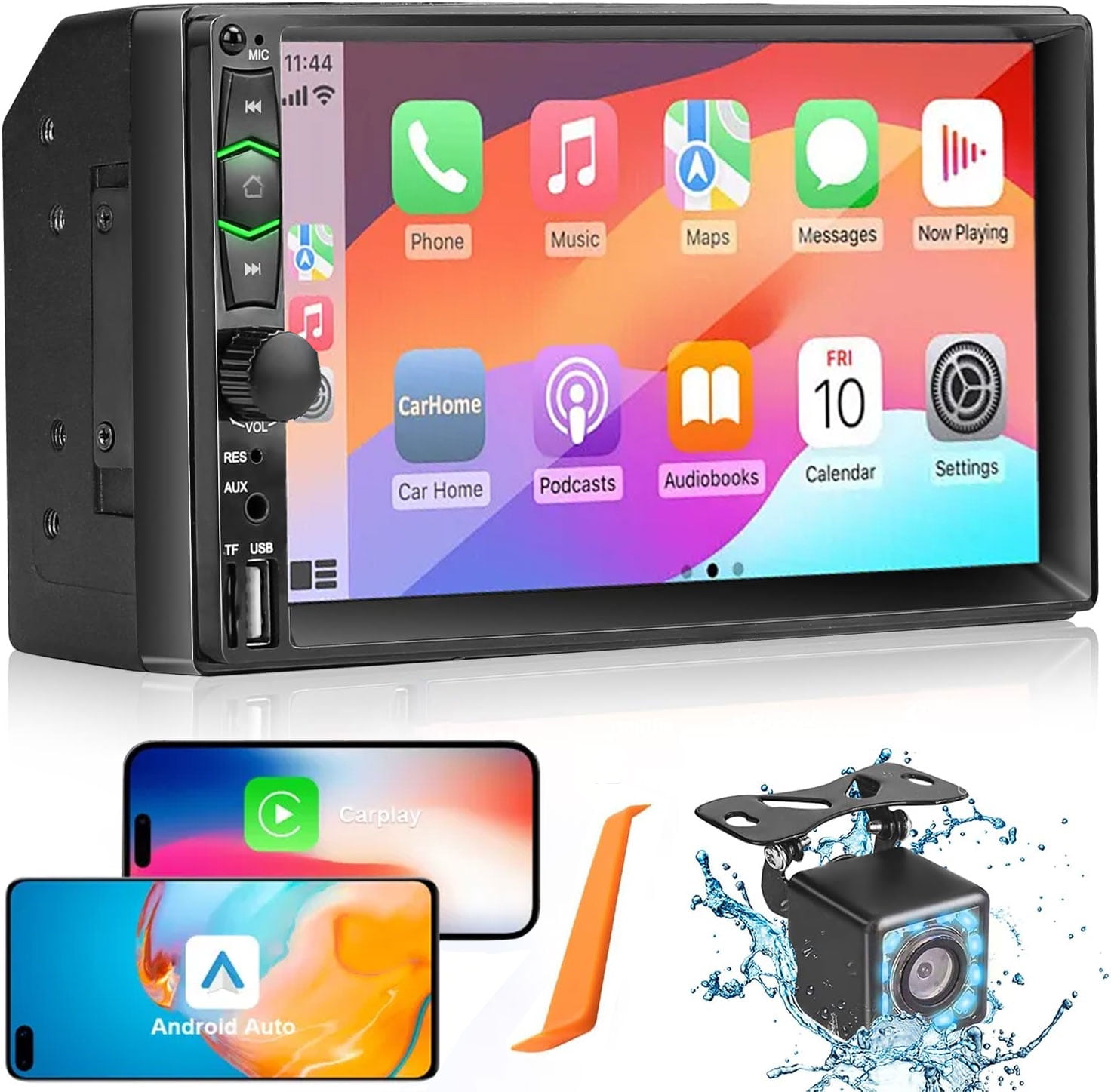 Double Din Car Stereo Wireless Apple CarPlay&Android Auto, 7-Inch FHD ...