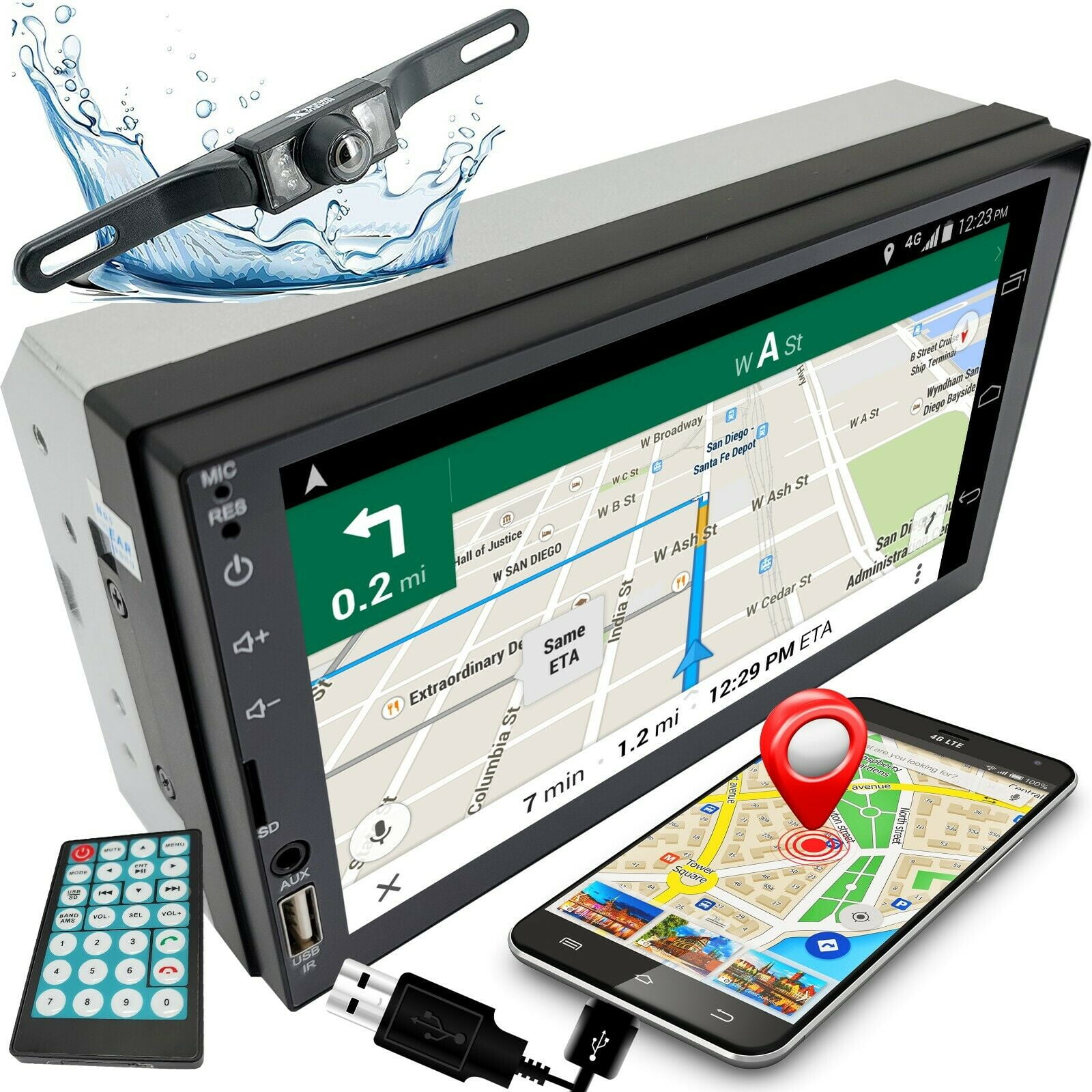 Double Din Car Stereo in-Dash Car Radio with Bluetooth 7 Inch HD ...