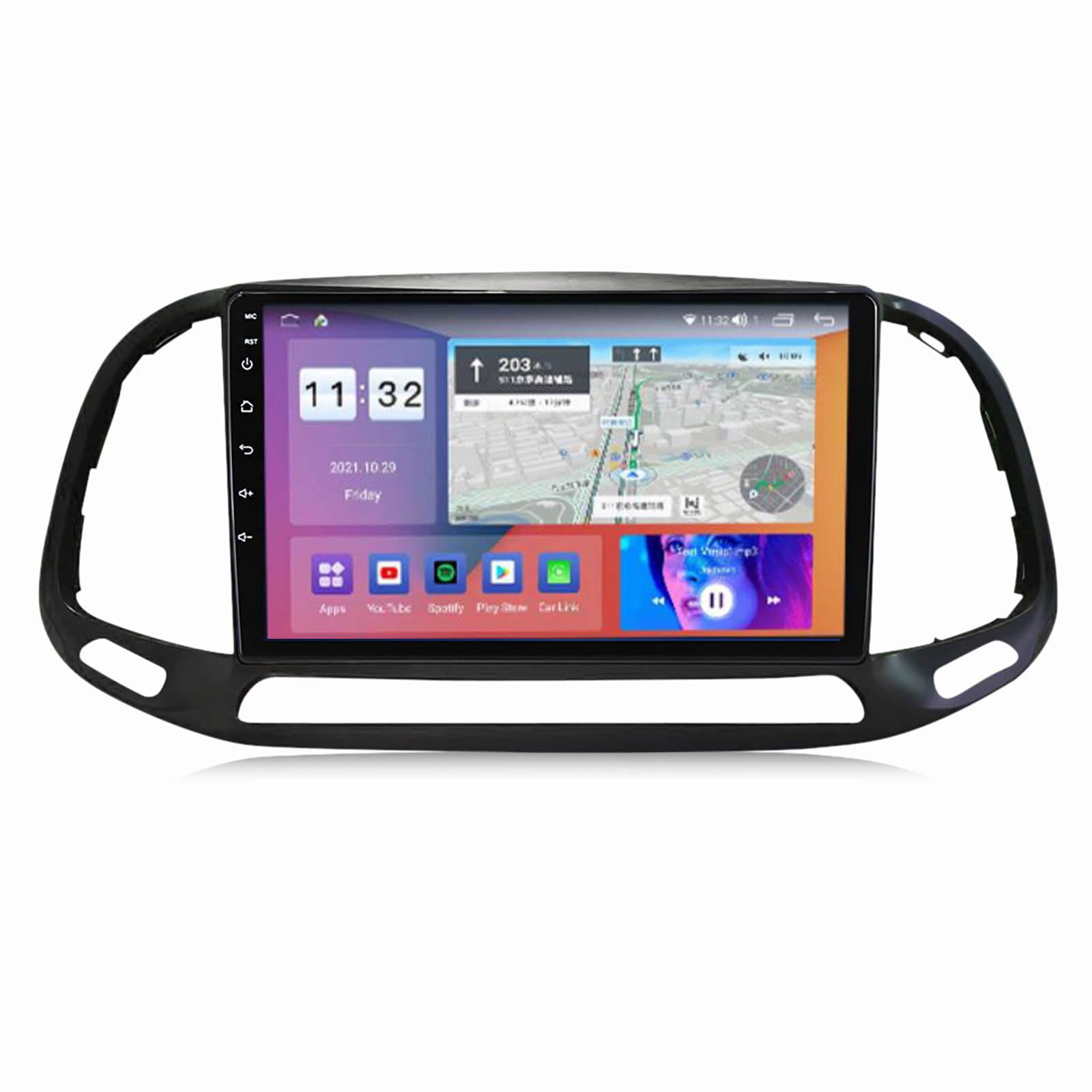 Double Din Carplay FM RDS Car Radio Android 12 Car Stereo for Fiat ...