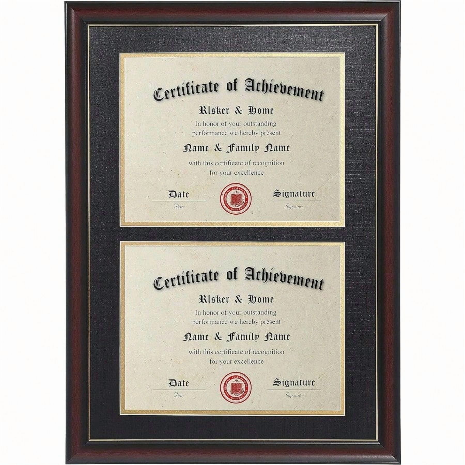 Double Diploma Frames 14x20 for Two 8.5x11 Diplomas Certificates ...