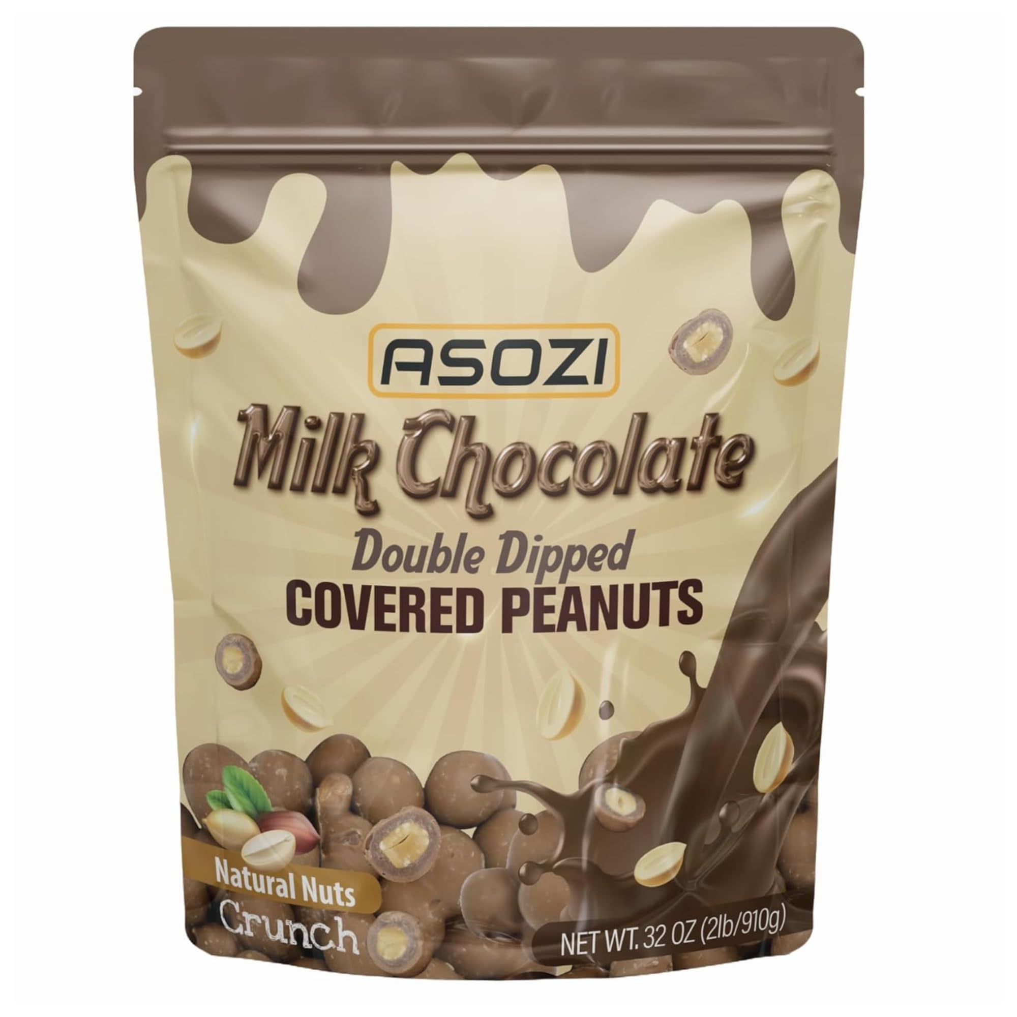 Double Dipped Peanuts - MSF2 2 Pounds of Milk Chocolate-Covered Peanuts ...