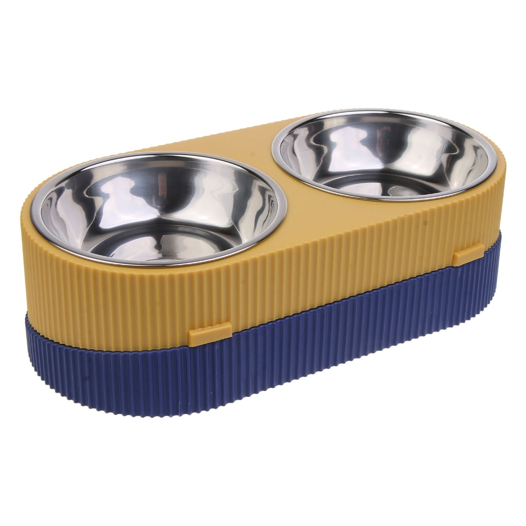 Double Dog Bowl Pet Feeding Station Stainless Steel Water and Food ...