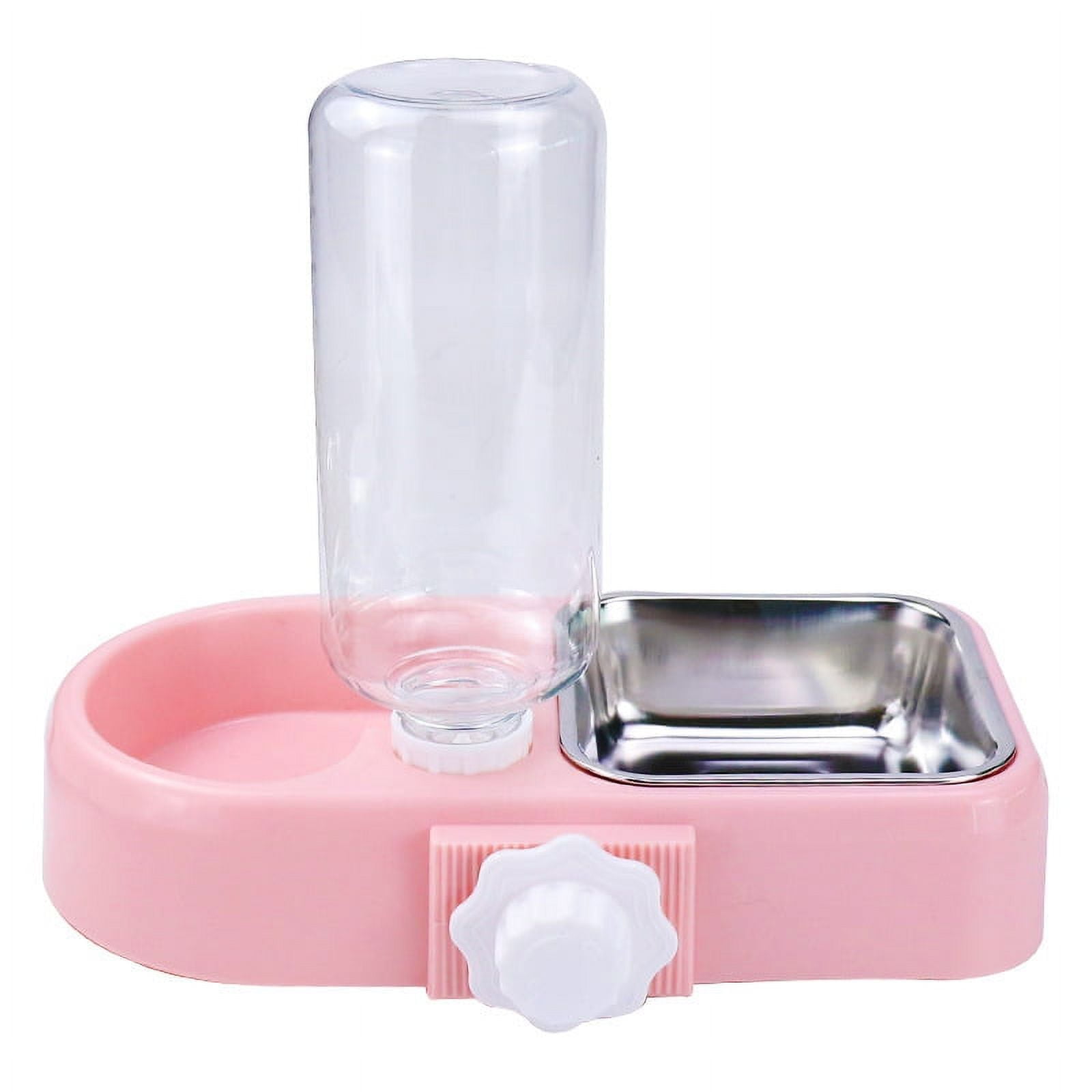 Double Dog Cat Bowls with Automatic Water Dispenser, Detachable Steel ...