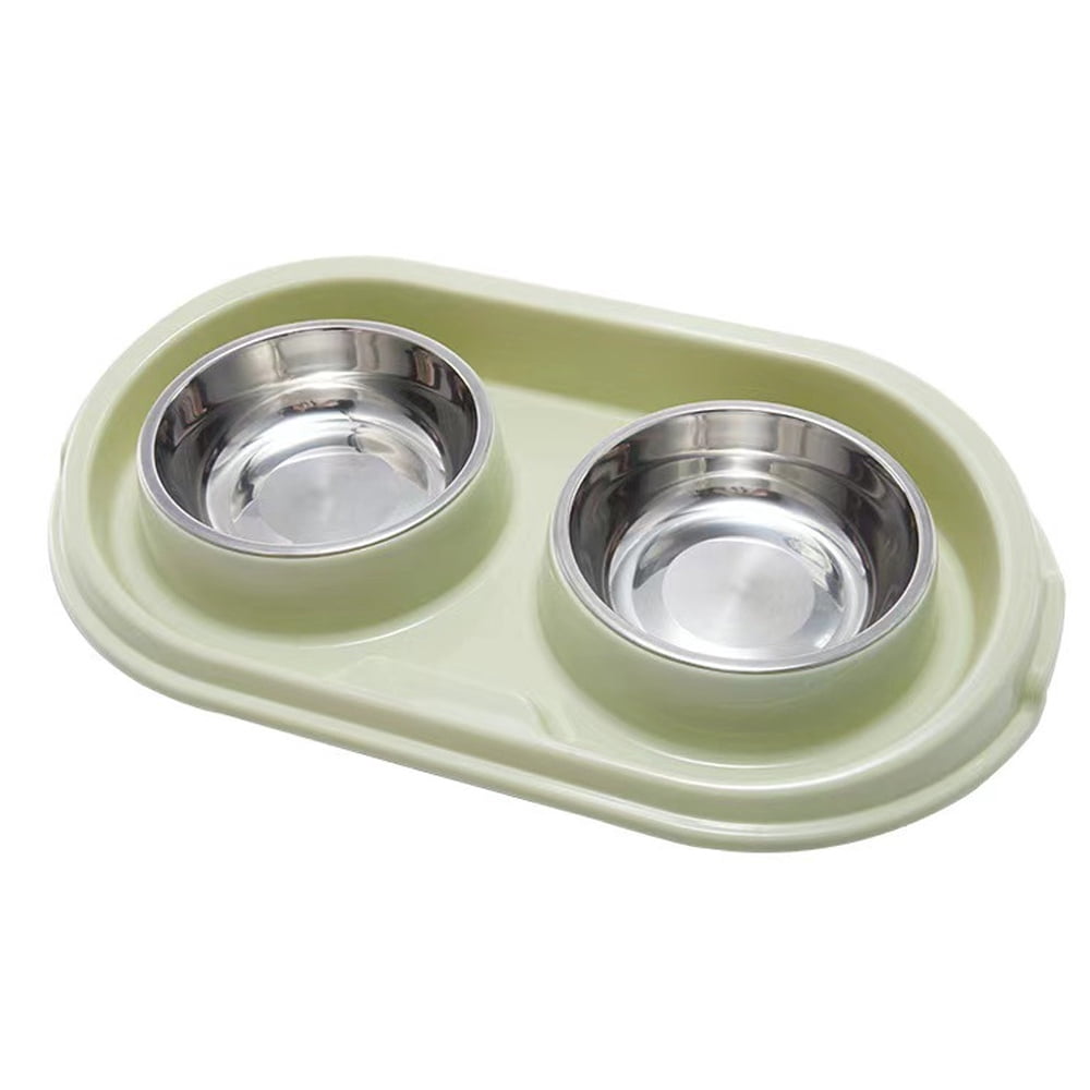 Double Dog Cat Food Bowls, Stainless Steel Pet Bowls Dog Water Bowls ...