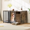 Double Dog Crate Furniture 80.2 inch Large Breed Dog Kennel with ...