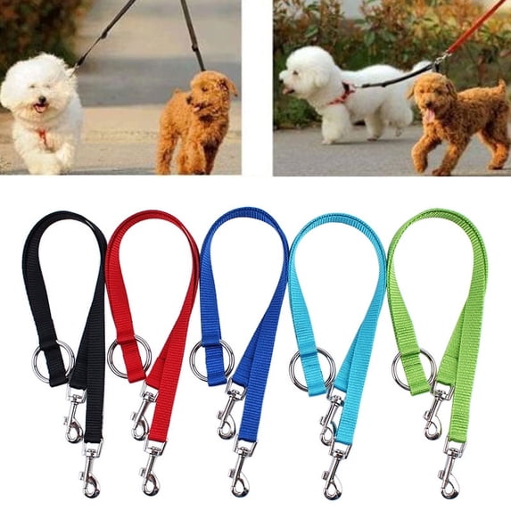Double Dog Leash, 0.6 in Width 32 in Length, Walk Two Dogs with One ...