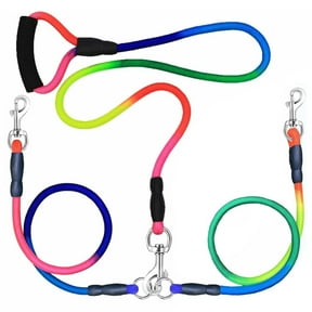 AUTOWT Double Leash for Two Dogs, No Tangle 360°Swivel with 4 Handles ...