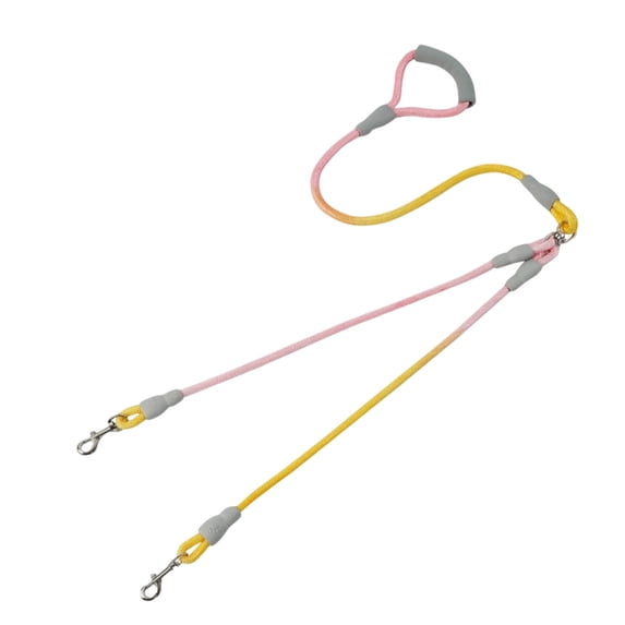 Double Dog Leash with Foam Handle, Gradient Nylon Rope for Two Dogs ...