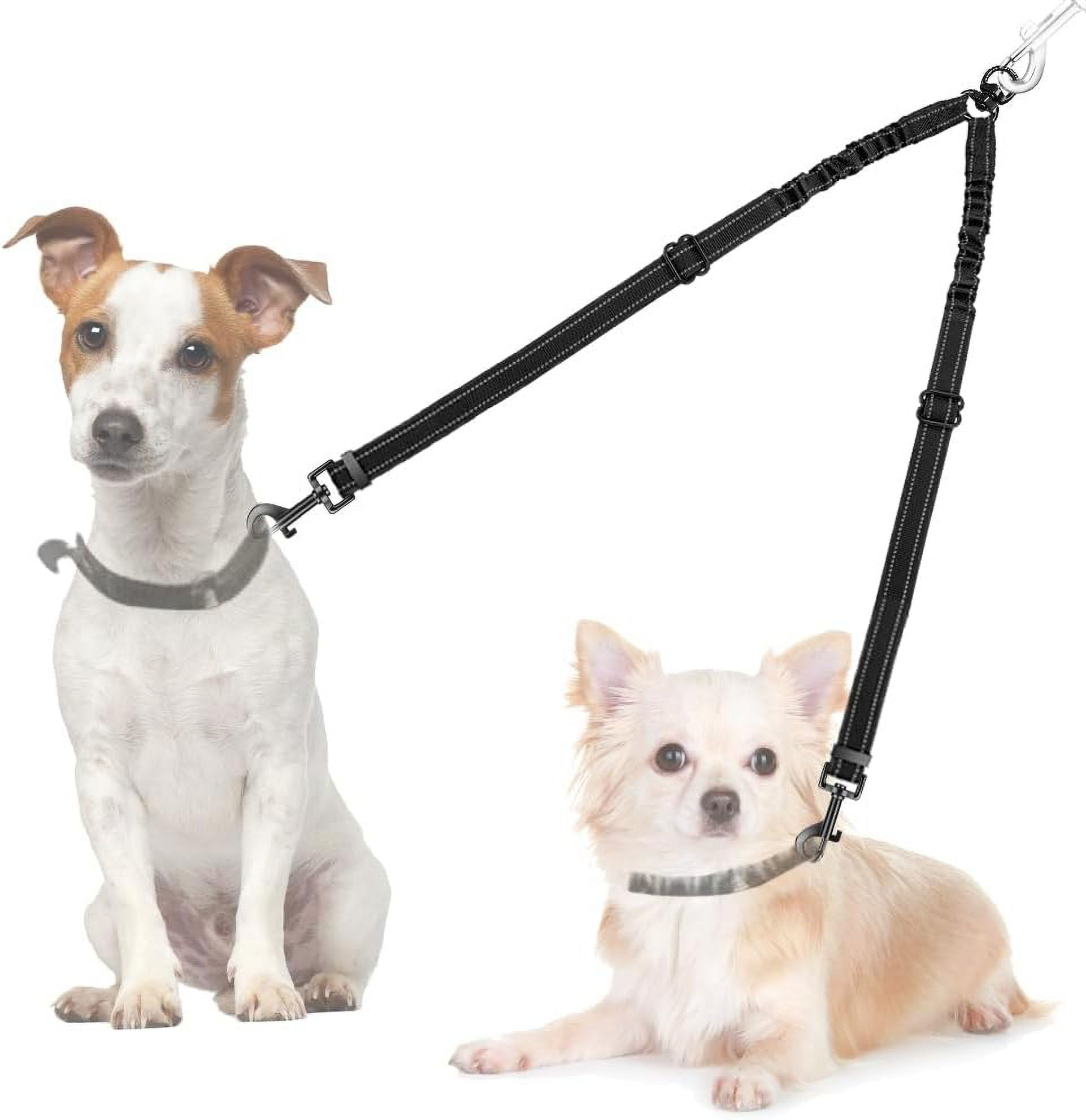 Double Dog Leash, No Tangle 360°Swivel Rotation Reflective Lead ...