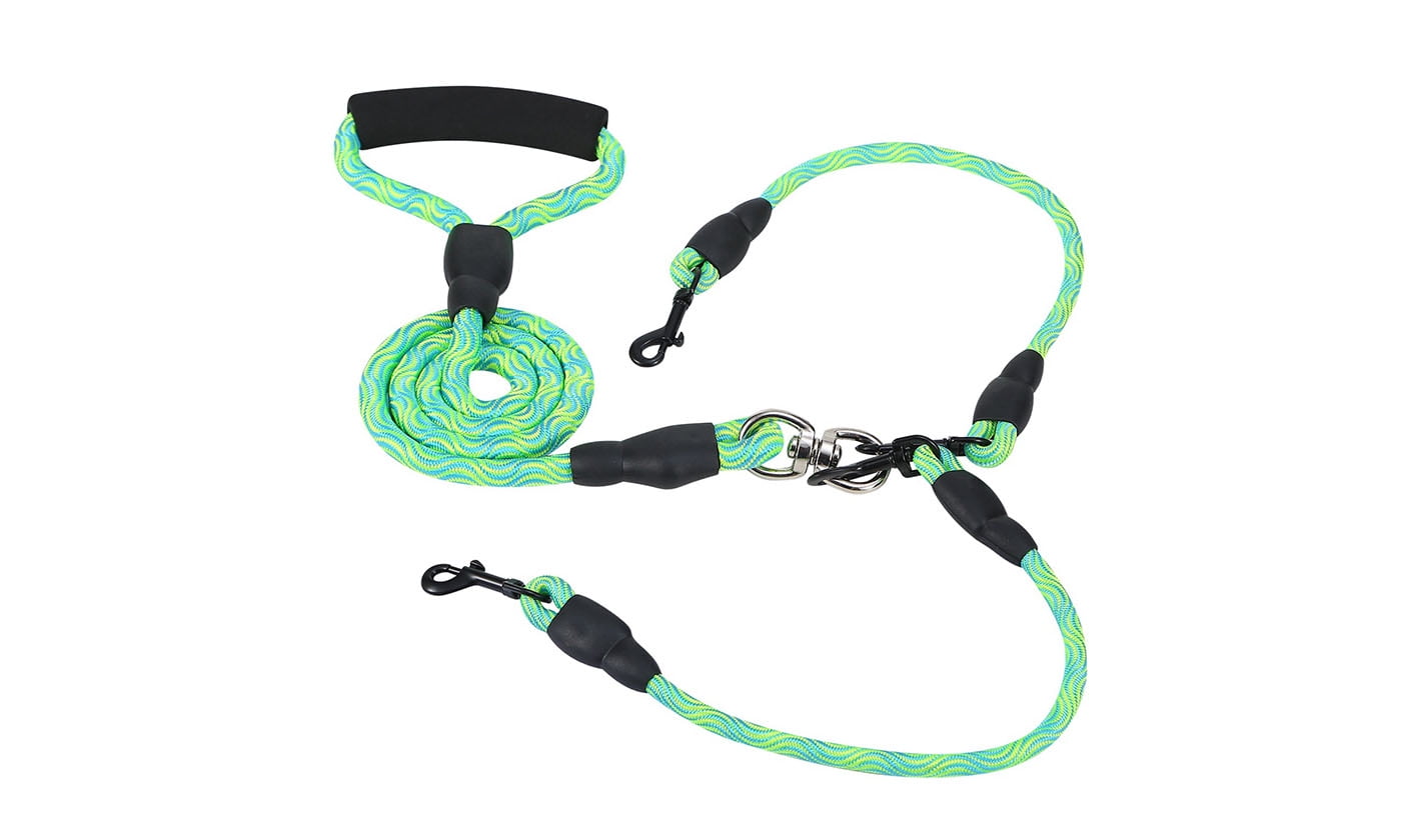 Double Dogs Leash No-Tangle Dogs Lead Reflective Dogs Walking Leash w ...