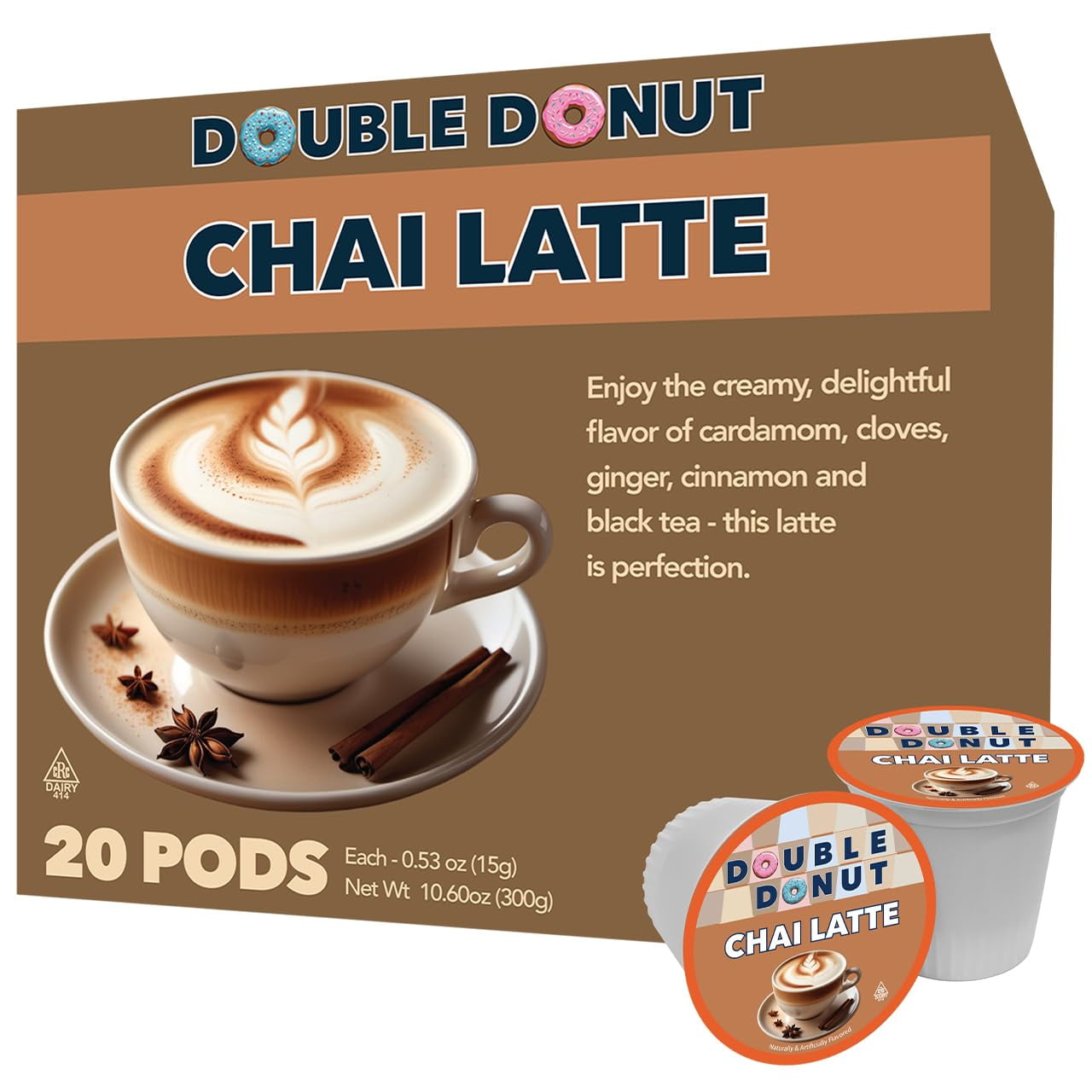 Double Donut Chai Latte Pods - SMRSpiced & Creamy Chai Tea Latte ...
