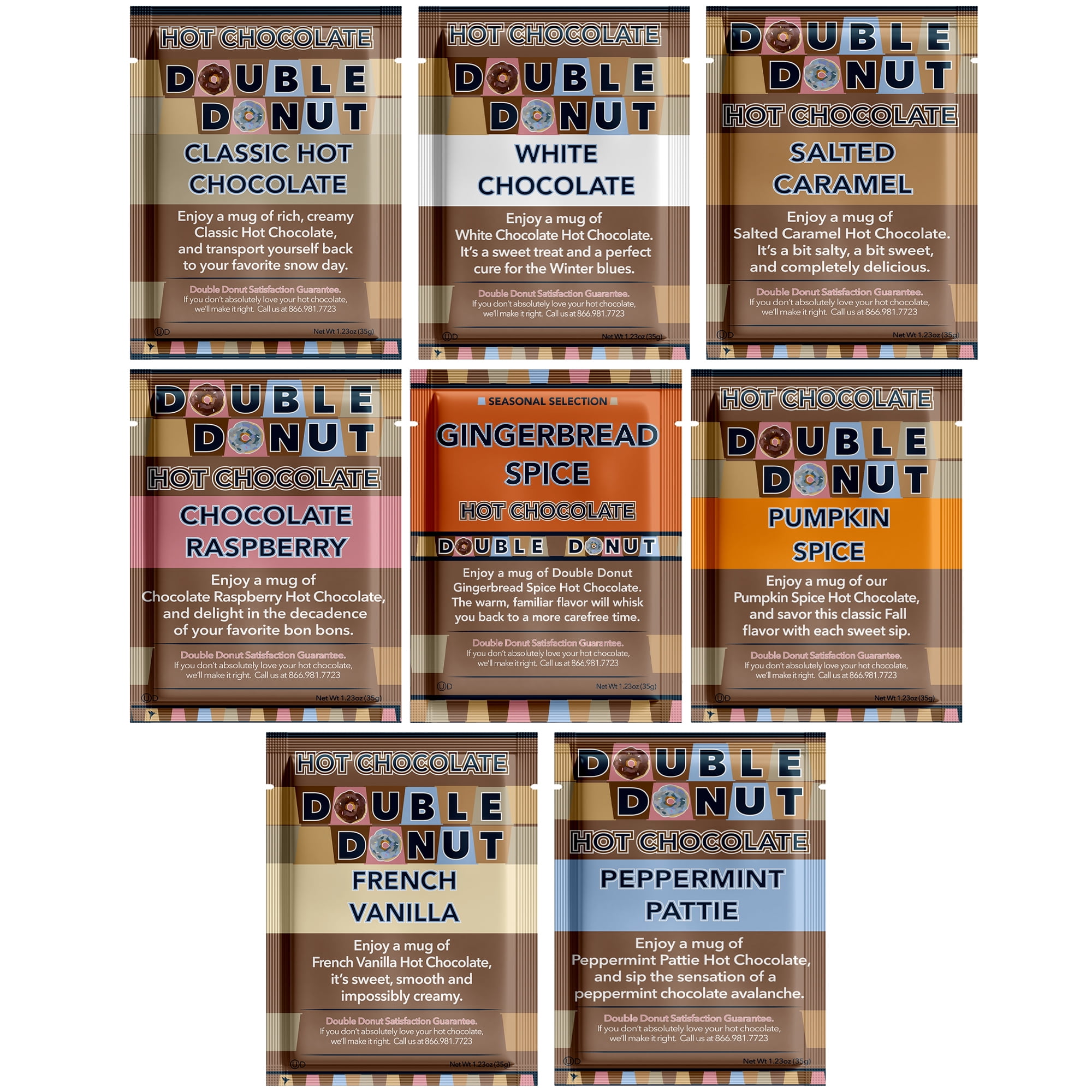 Double Donut Flavored Hot Chocolate Packets, Gourmet Hot Cocoa Mix ...