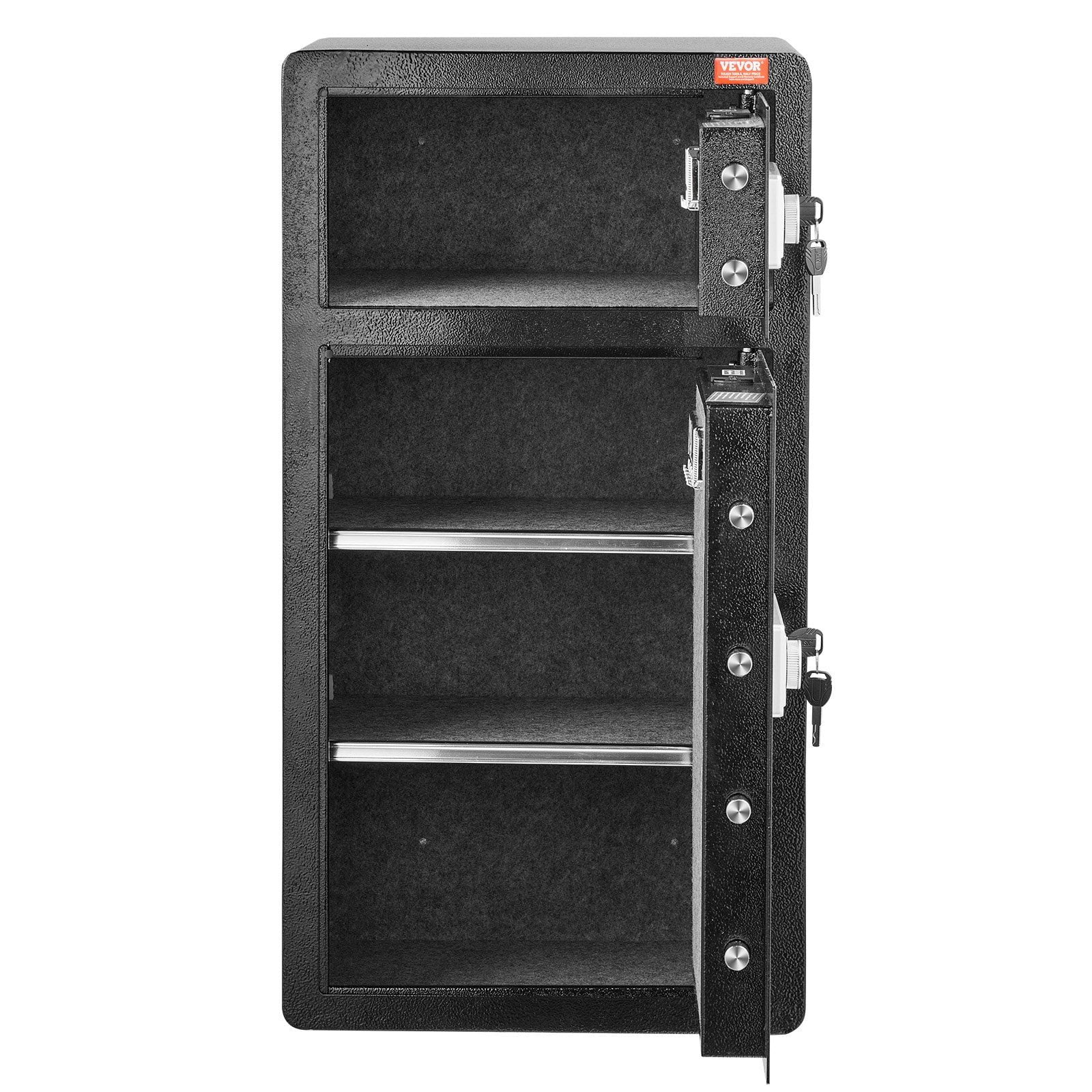 Double Door 7.2 cu.ft Safe Box with Key Lock Password Cabinet Black ...