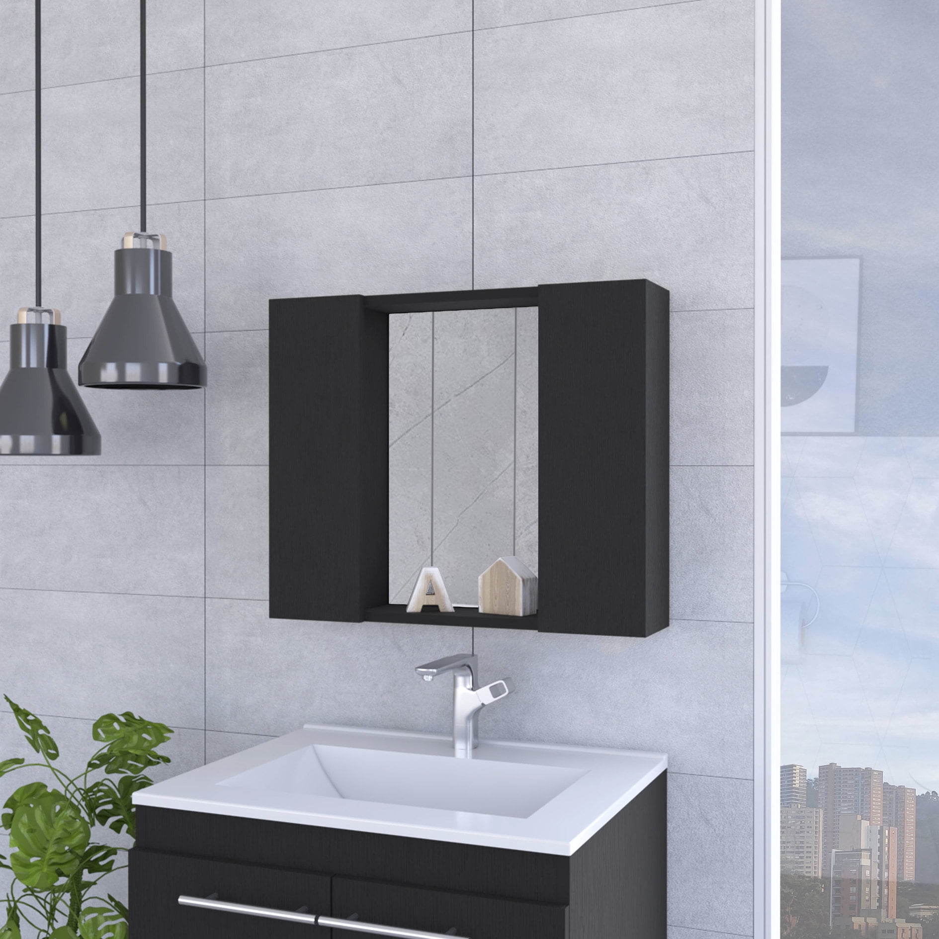 Double Door Cabinet with Mirror | Organize Bathroom Stuff, Dressing Use ...
