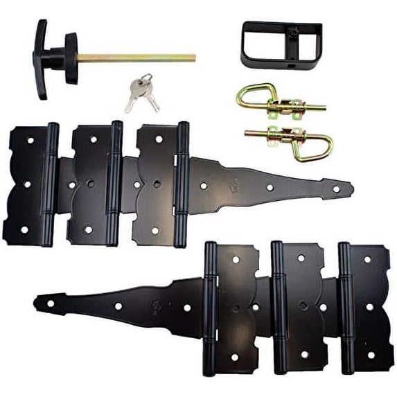 Double Door Colonial Hardware Kit (8" Hinge), Shed Hinges, T Handle ...