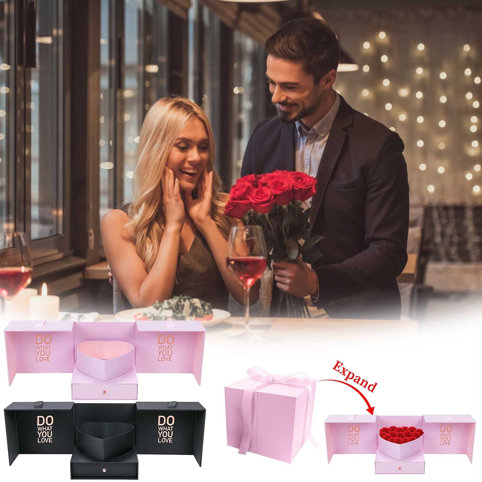 Double Door Drawer Gift Box | Elegant Flower Display | High-End ...