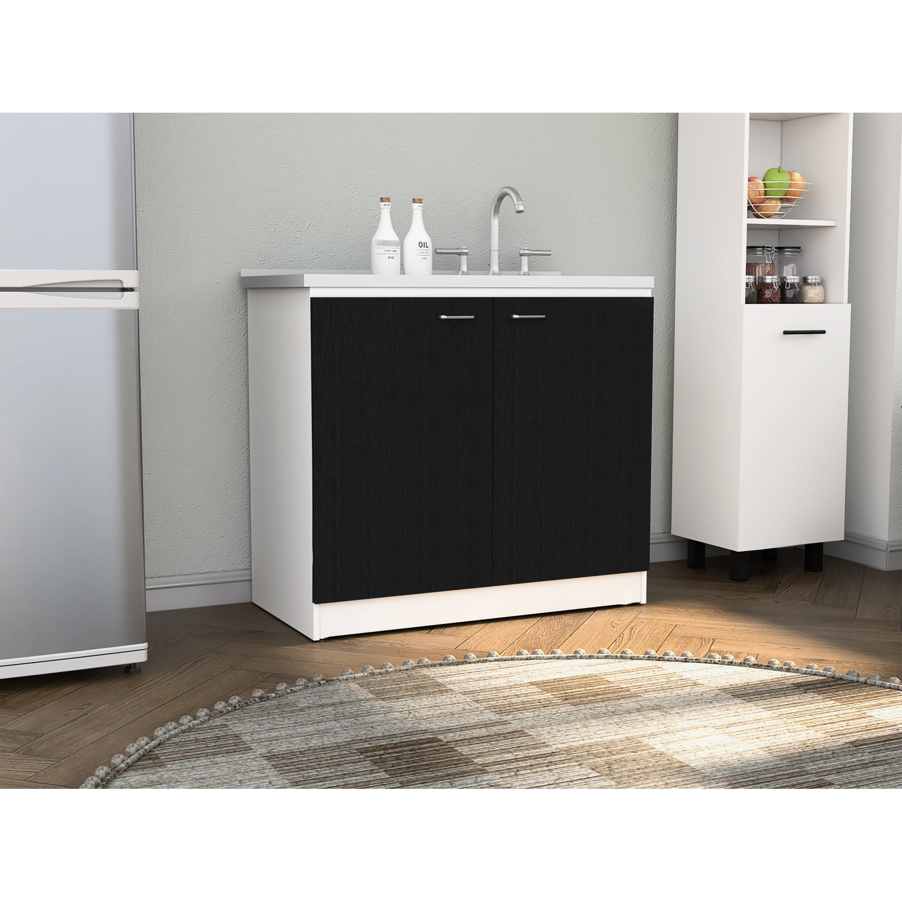 Double Door Feature & Brown Color - Kitchen Decoration for an Elegant ...