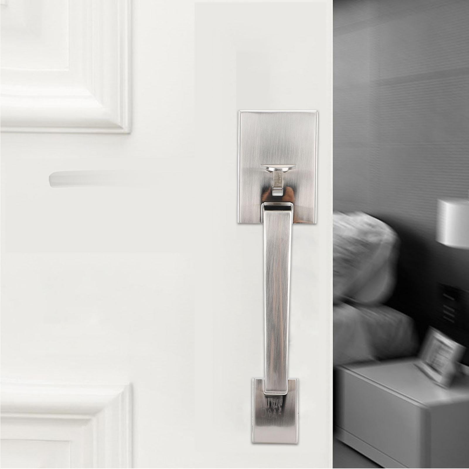 Double Door Handle Set Hole Spacing Adjustable Heavy Duty Modern Square ...