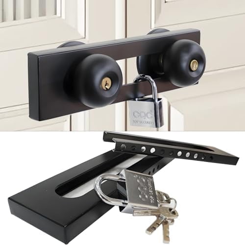 Double Door Locking Device, French Door Lock Security Barricade, Keyed ...