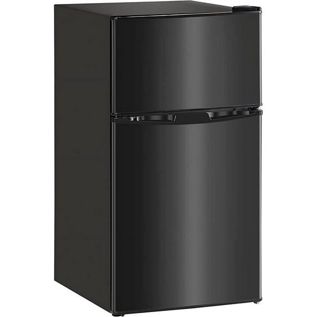 Double Door Mini Fridge with Freezer, 3.2 Cu.Ft Compact Refrigerator ...