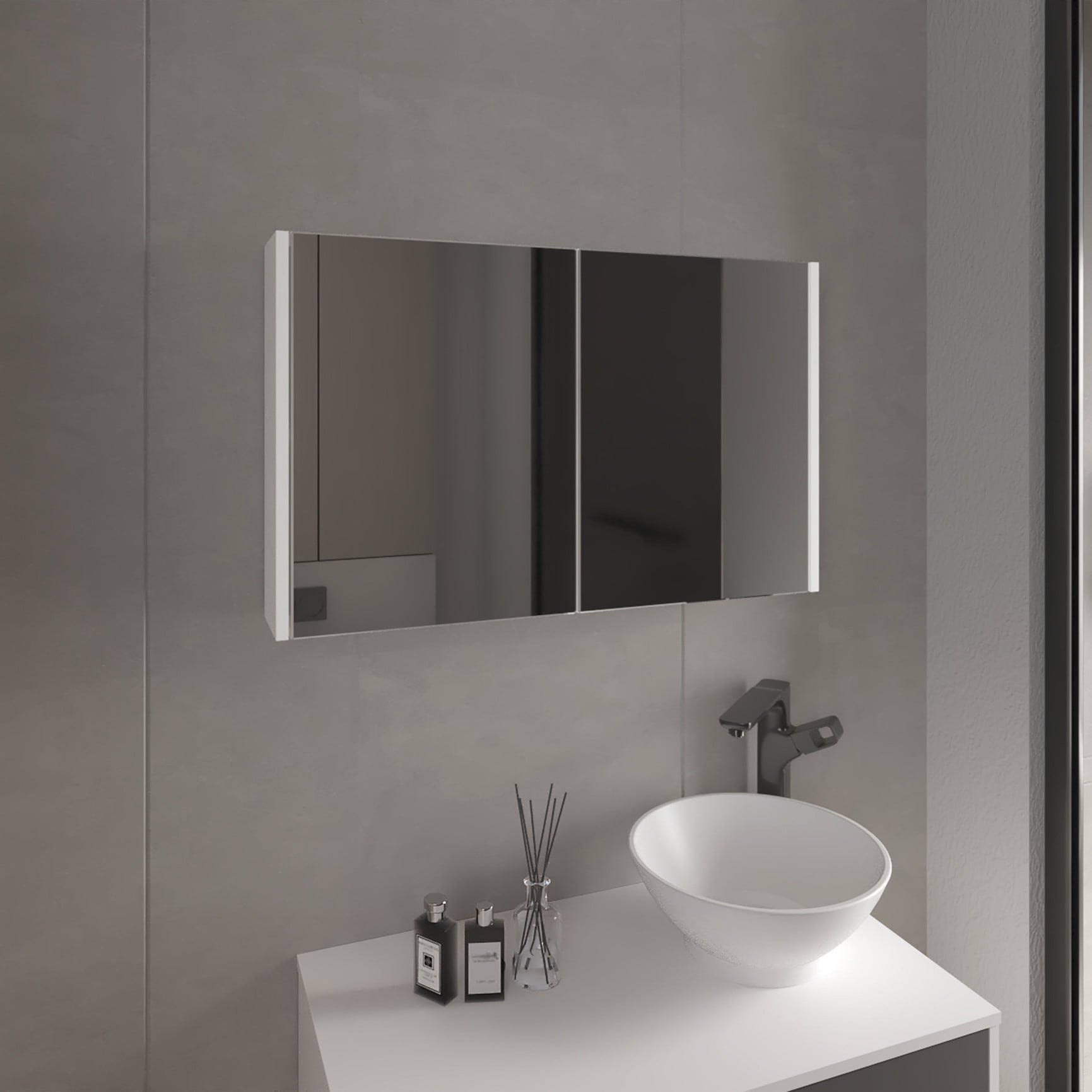 Double Door Mirror Cabinet for Bathroom and Kitchen | Easy Retrieval ...