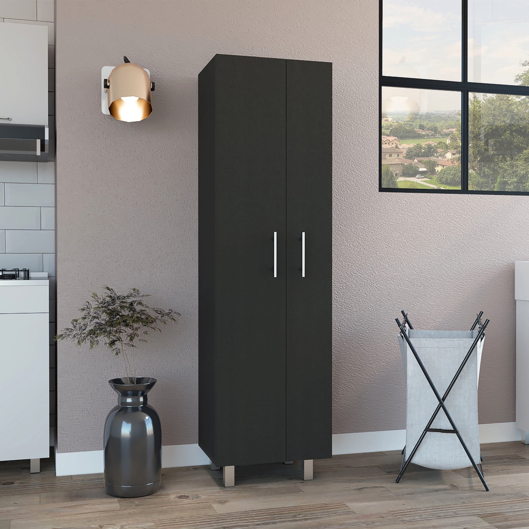 Double - Door Modern Cabinet | Store Cleaning Tools in Kitchen | Built ...