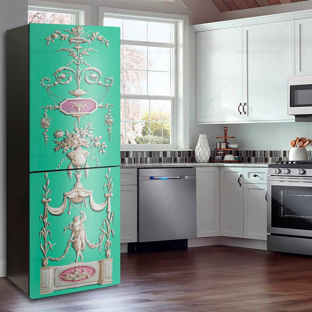 Double Door Refrigerator Sticker Vinyl PVC Waterproof Refrigerator ...