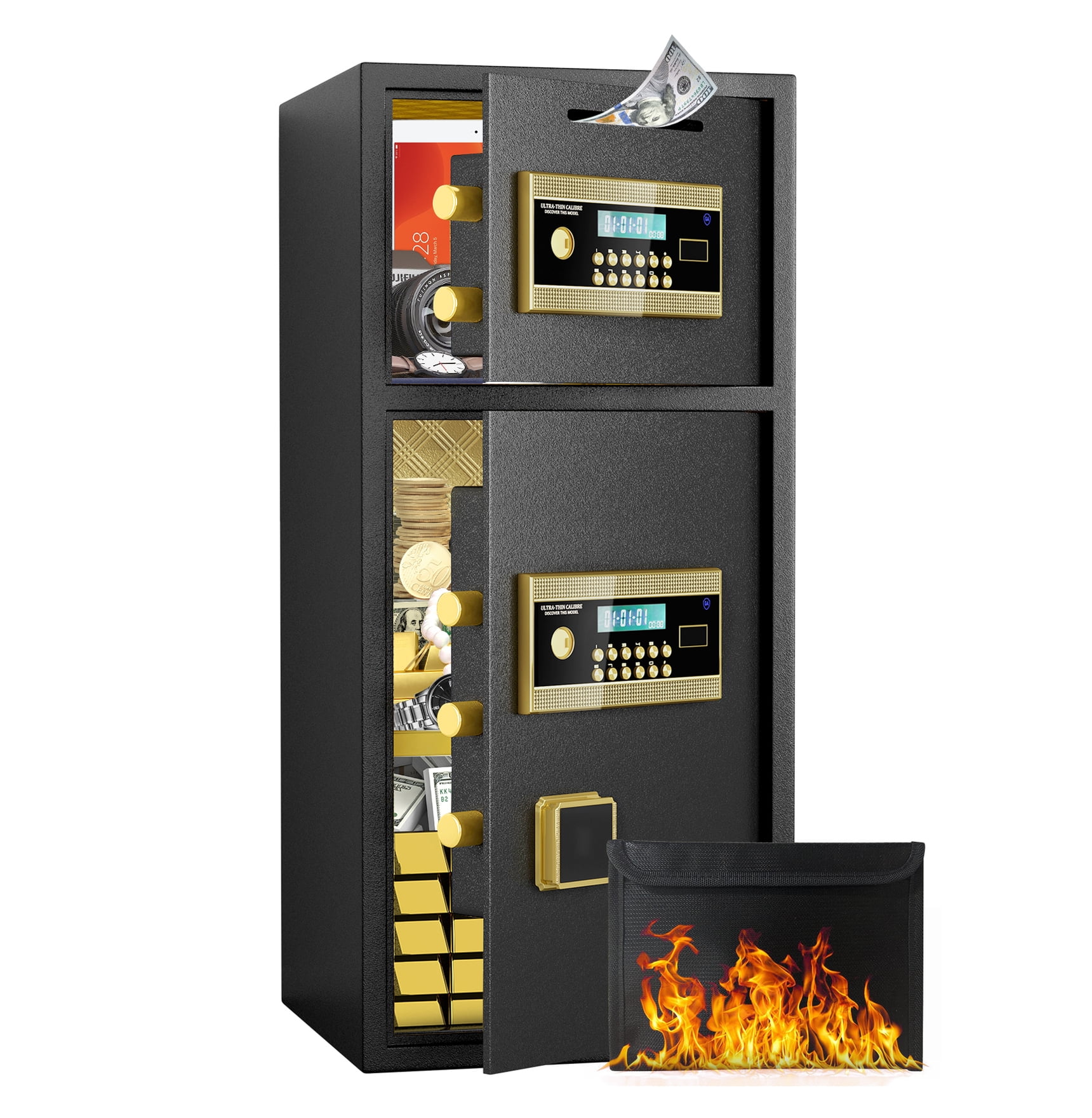Double Door Safe, 7.0 Cu. Ft. Coin & Digital Security Safe with ...