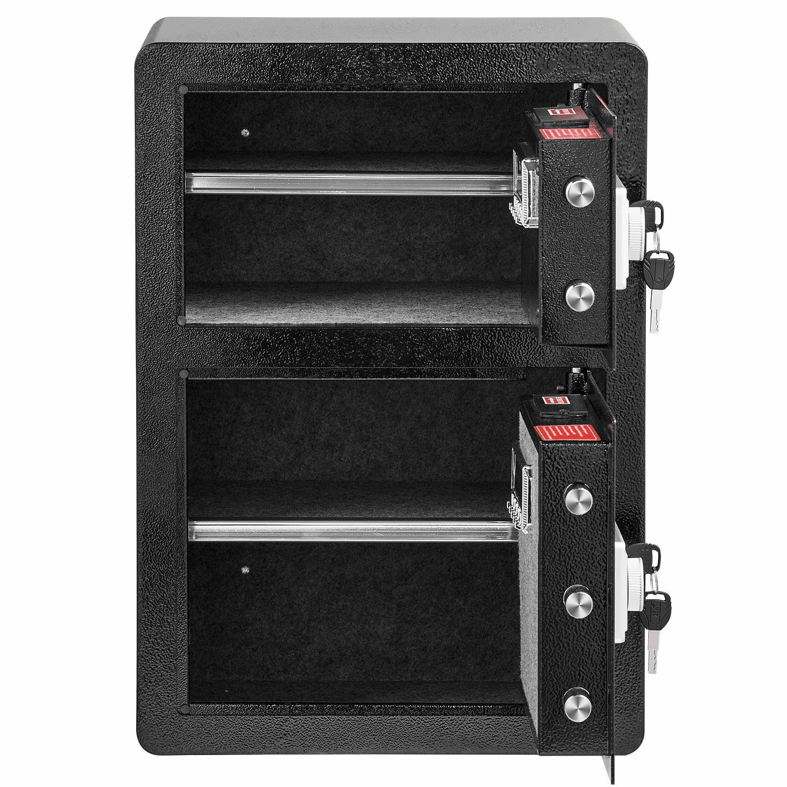 Double Door Safe Box 3.5 cu.ft - Fireproof Steel Safe with Key ...