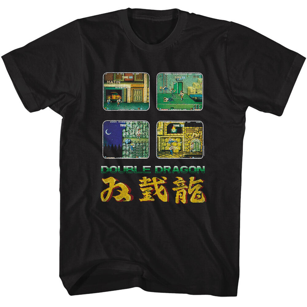 Double Dragon Technos Video Game Screen Collage Jananese Writing Men's ...