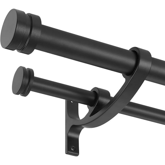 Double Drapery Curtain Rods, 72-144” Telescoping Curtain Rod with 1inch ...