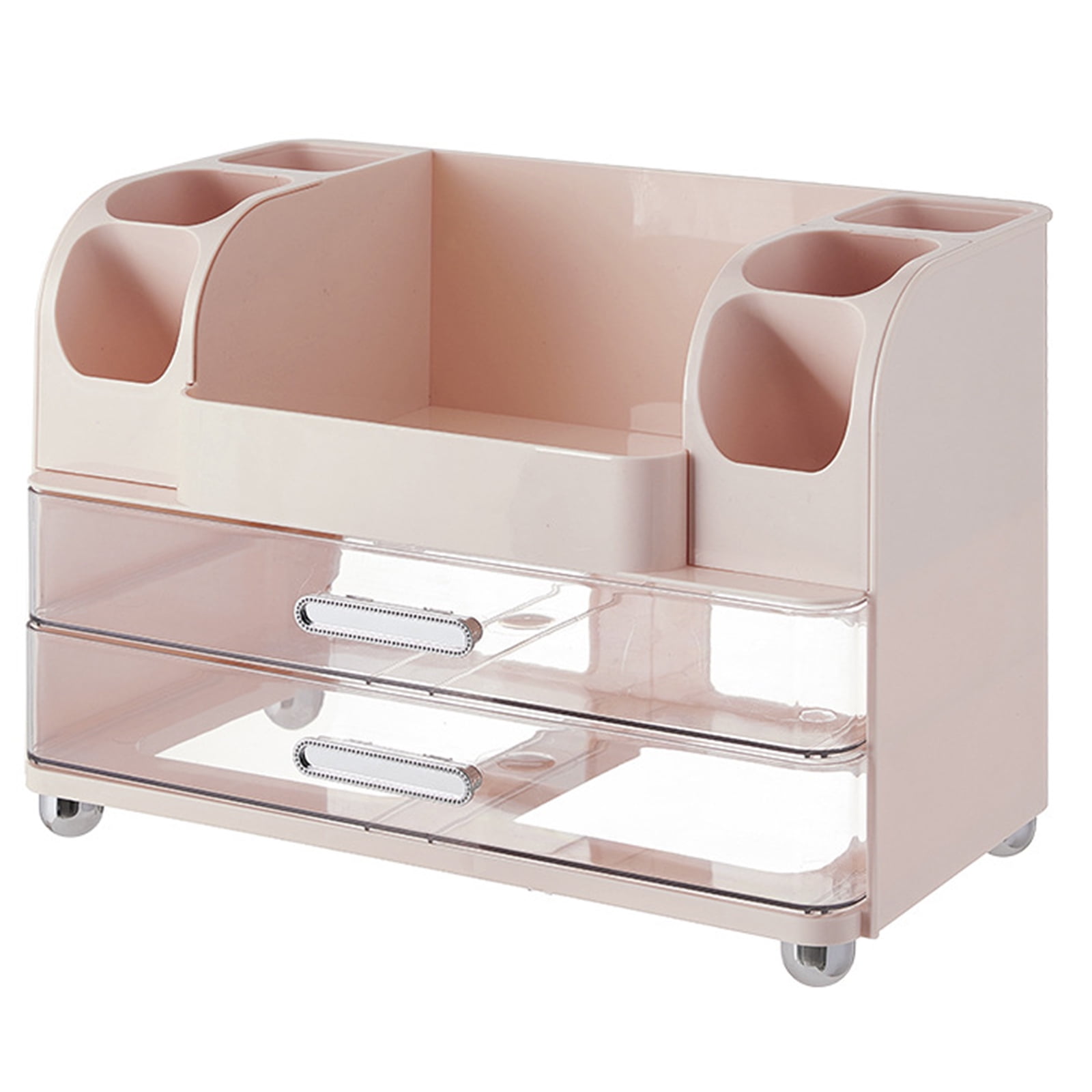 Double Drawer Plastic Storage Box for Cosmetic Organizers High Capacity ...