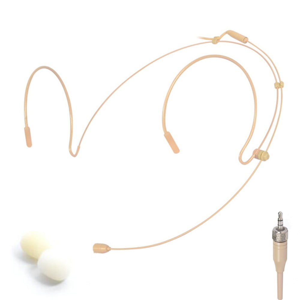 Double Earhook Headset Mic Headworn Microphone For Wireless Beige ...