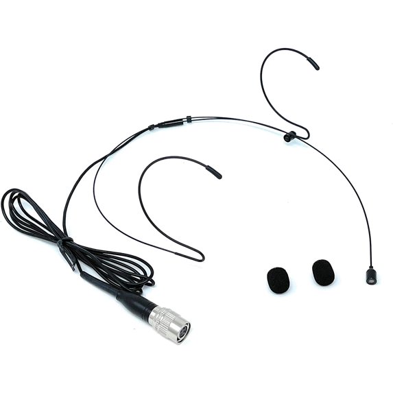 Double Earhook Headset Mic w/ 4 pin mini XLR for Audio Technica ...