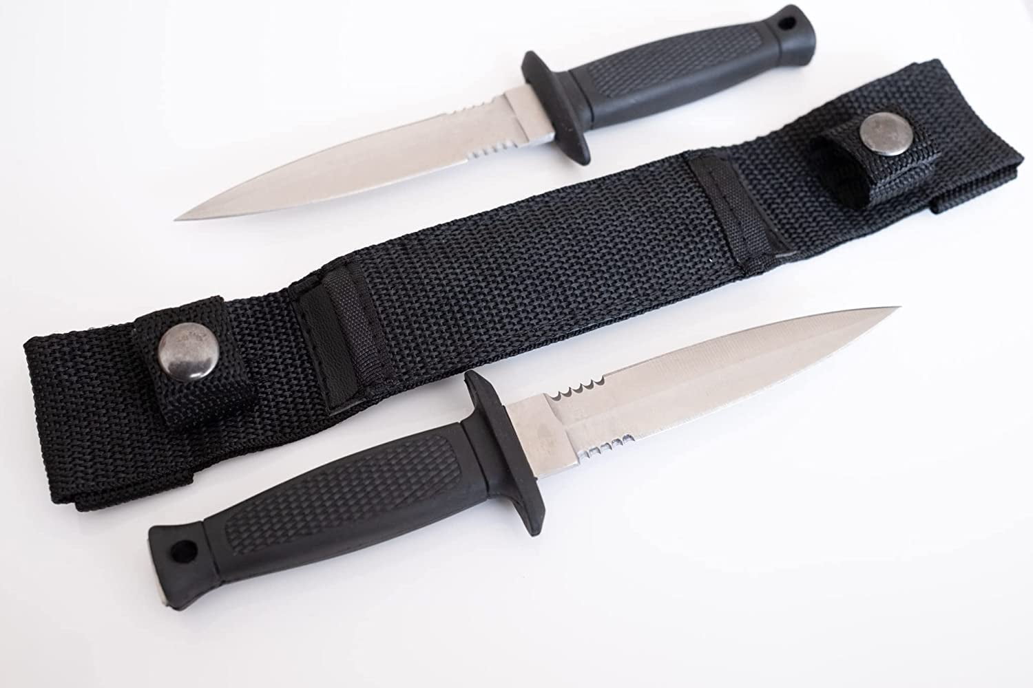 Double Edge Knife Spear Point Tactical Horizontal Carry Sheath Full ...