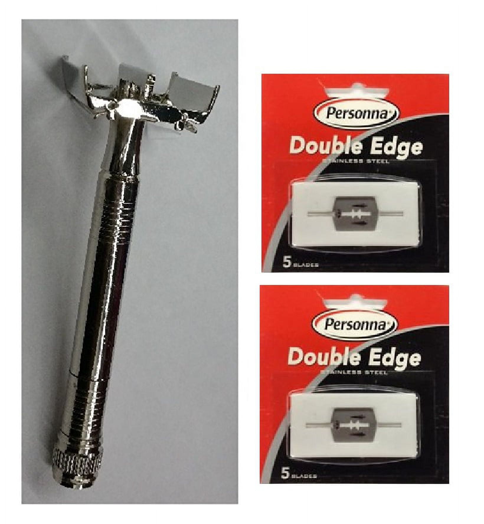 Double Edge Safety Razor + Personna Double Edge Stainless Steel Refill ...