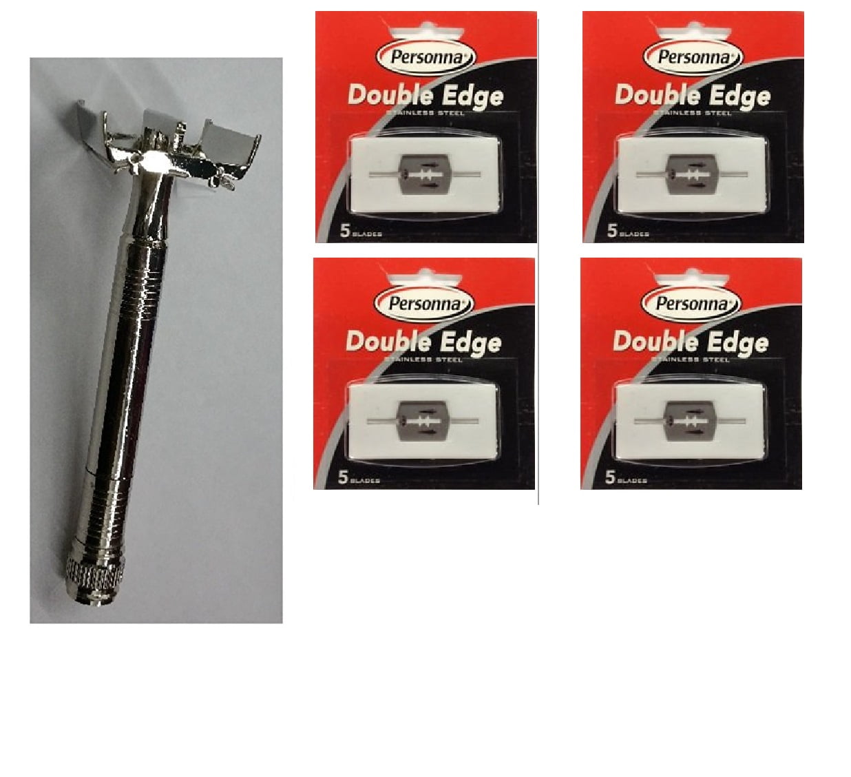 Double Edge Safety Razor + Personna Double Edge Stainless Steel Refill ...