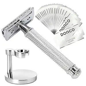 Double Edge Safety Razor Set with 20 Blades, Mens Safety Razor with 1 ...