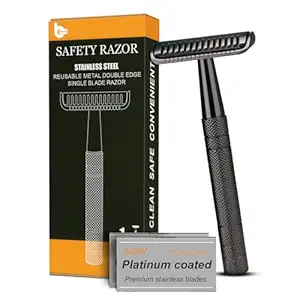Double Edge Safety Razor, Single Blade Razors for Men & Women, with 10 ...