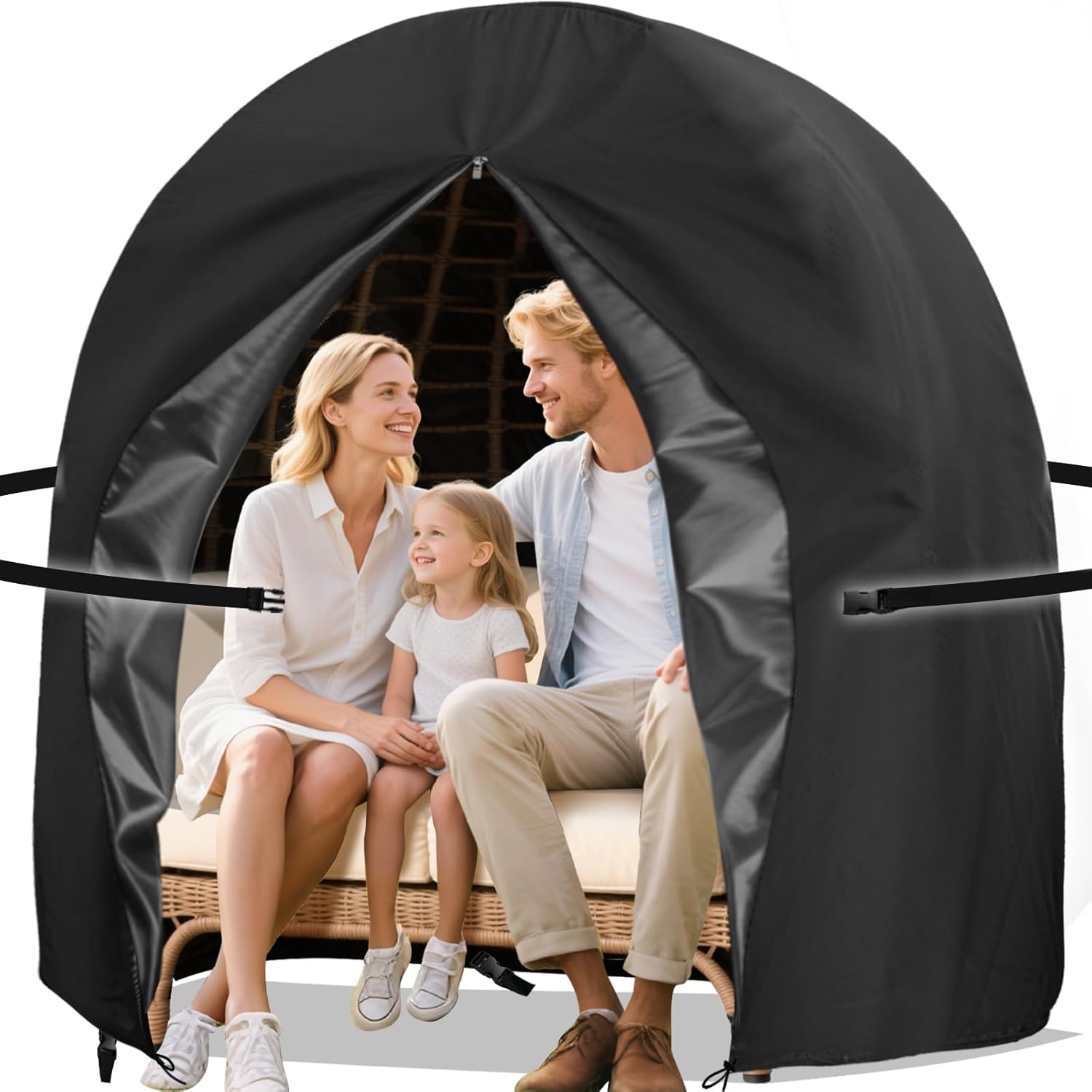 Double Egg Chair Cover Waterproof 420D Oxford Hanging Outdoor Furniture ...