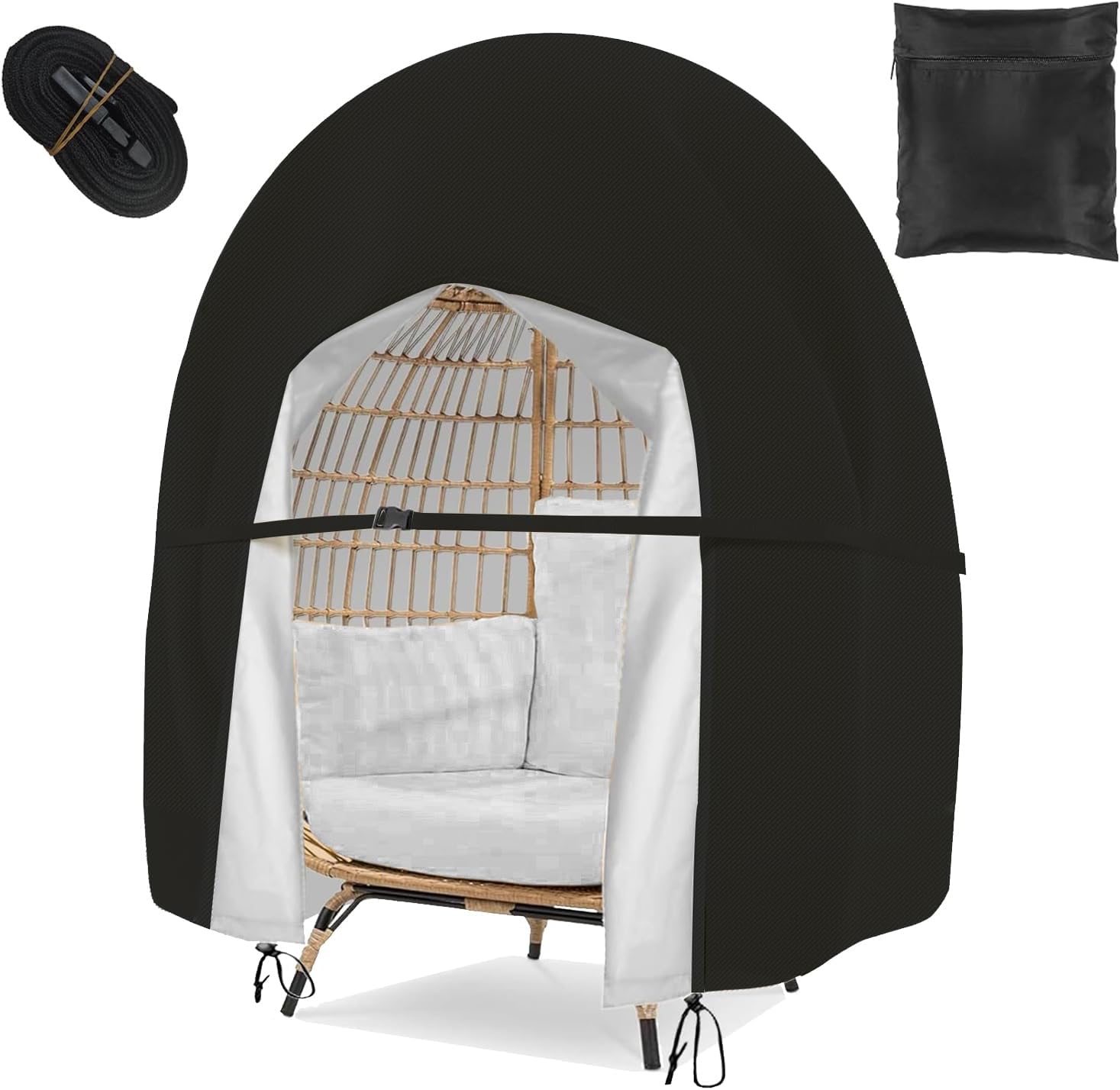 Double Egg Chair Cover Waterproof Patio Hanging Extra Large Zipper ...
