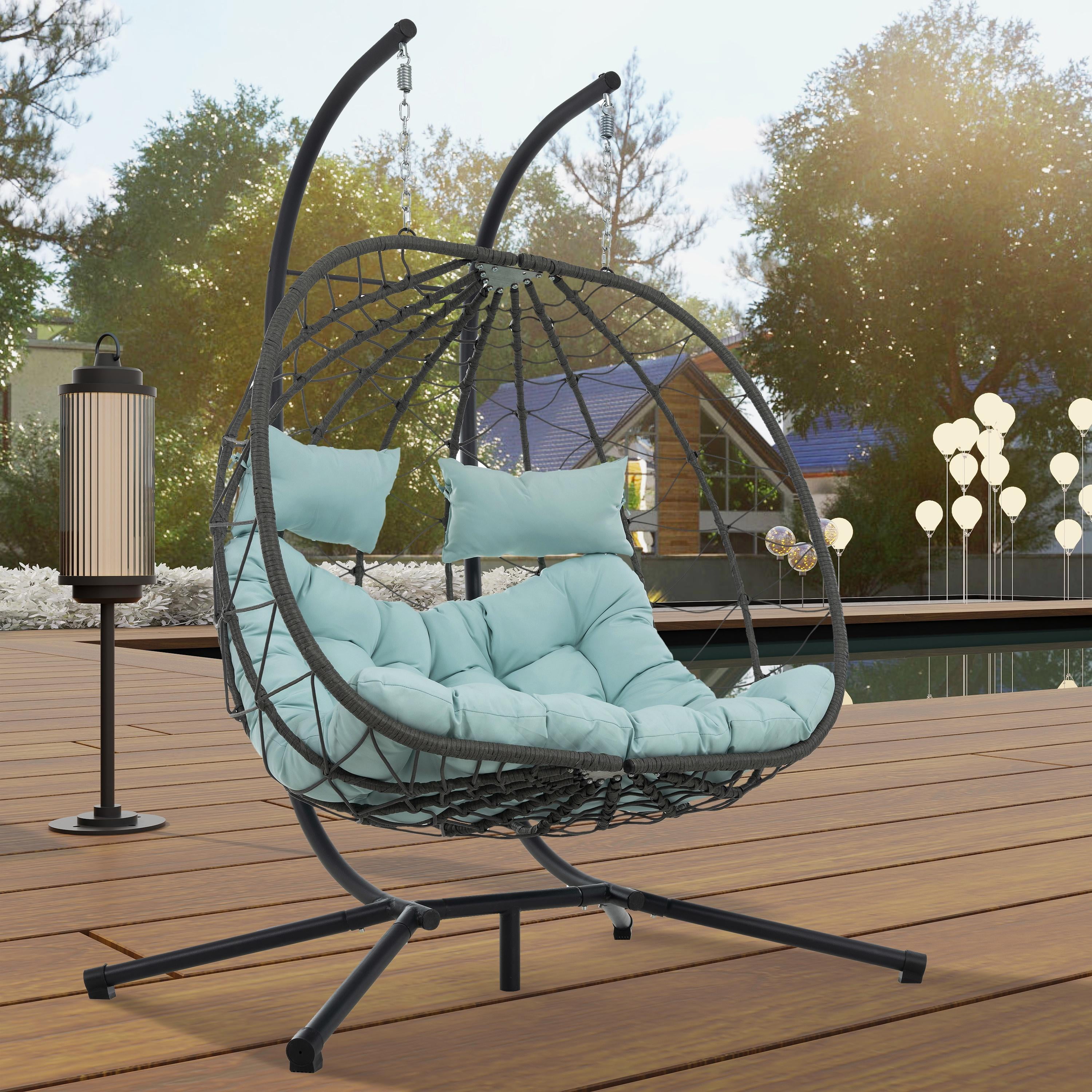Double Egg Chair With Stand