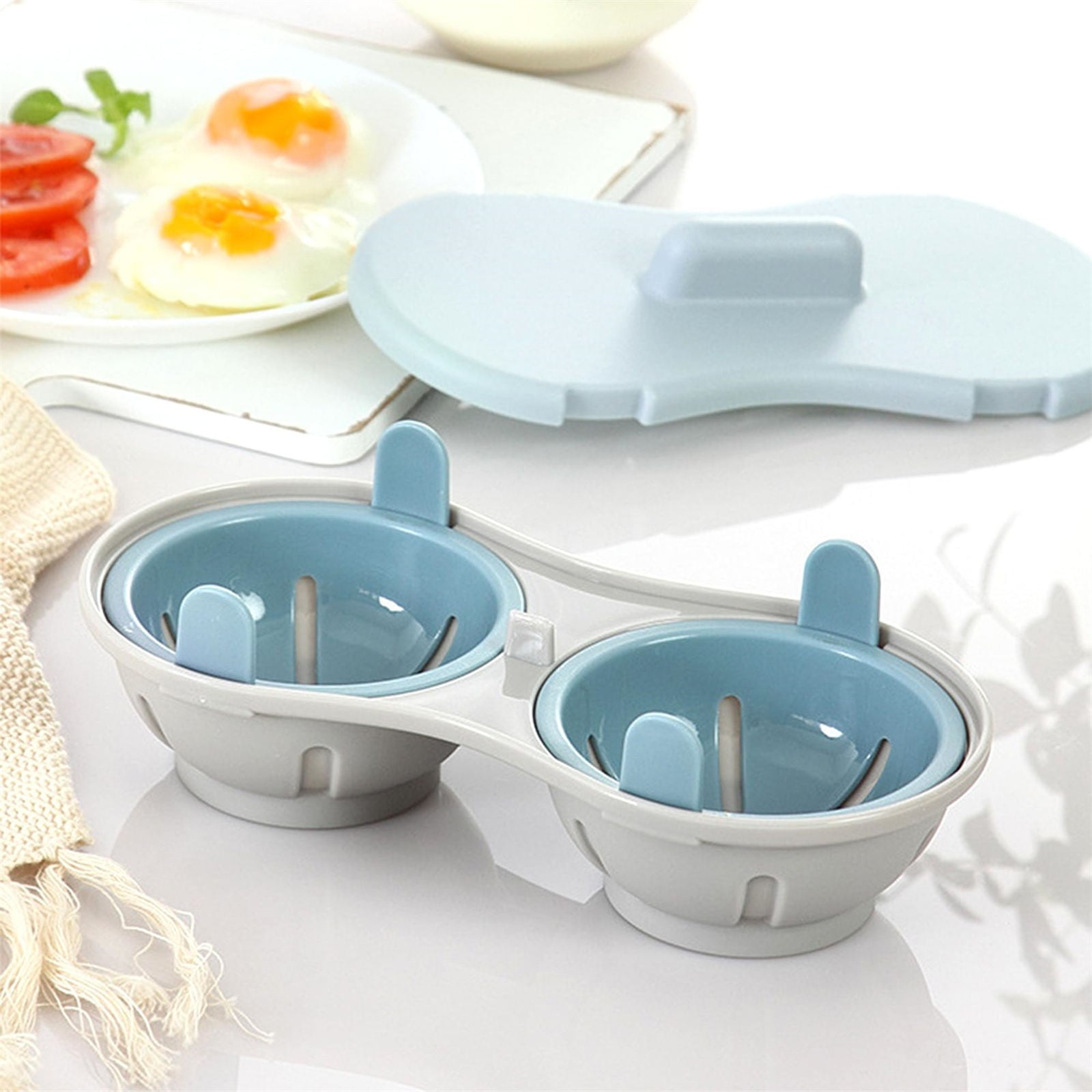 Double Eggs Poacher Maker Poached Eggs Cooker Steamer Kitchen Gadget ...