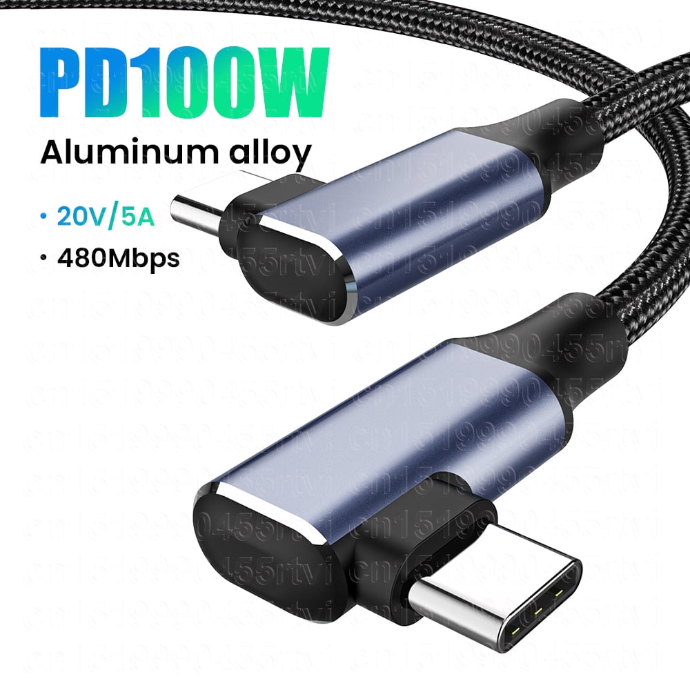 Double Elbow USB Type C to C Cable PD240W Fast Charge Wire for iPhone 15 Pro PS5 Switch Samsung ...