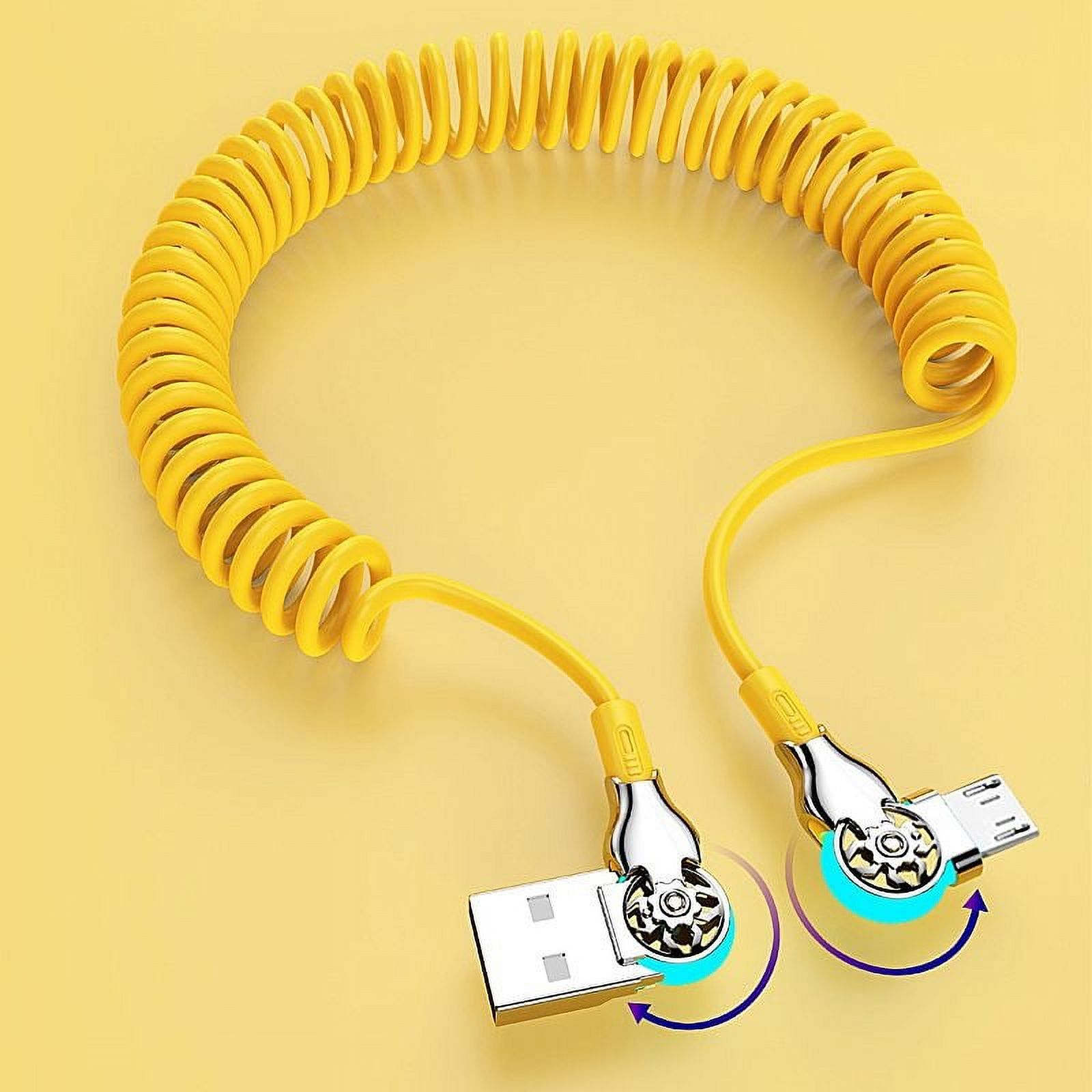 Double Elbow rotating spring retractable fast charging data cable ...